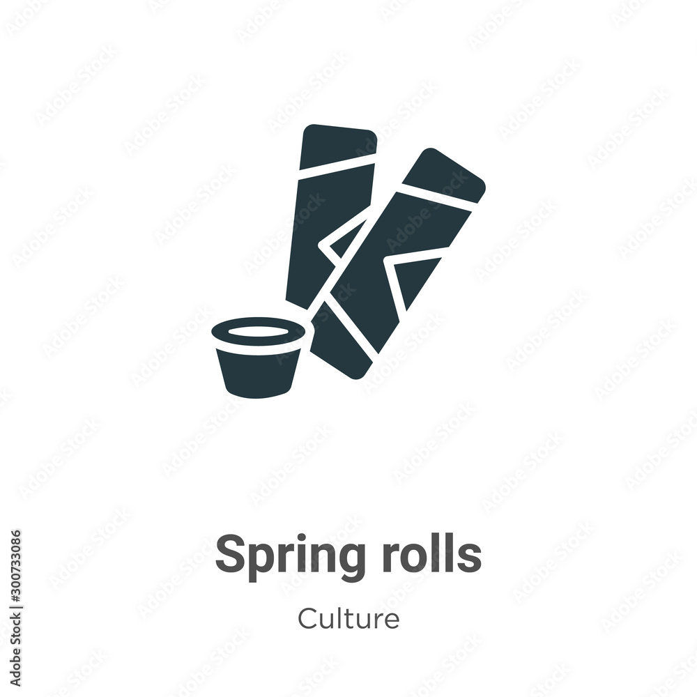 Spring rolls vector icon on white background. Flat vector spring rolls ...
