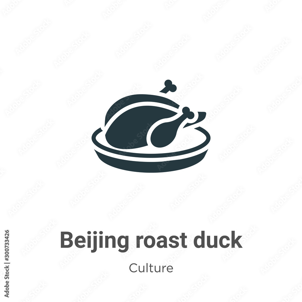 Beijing roast duck vector icon on white background. Flat vector beijing ...