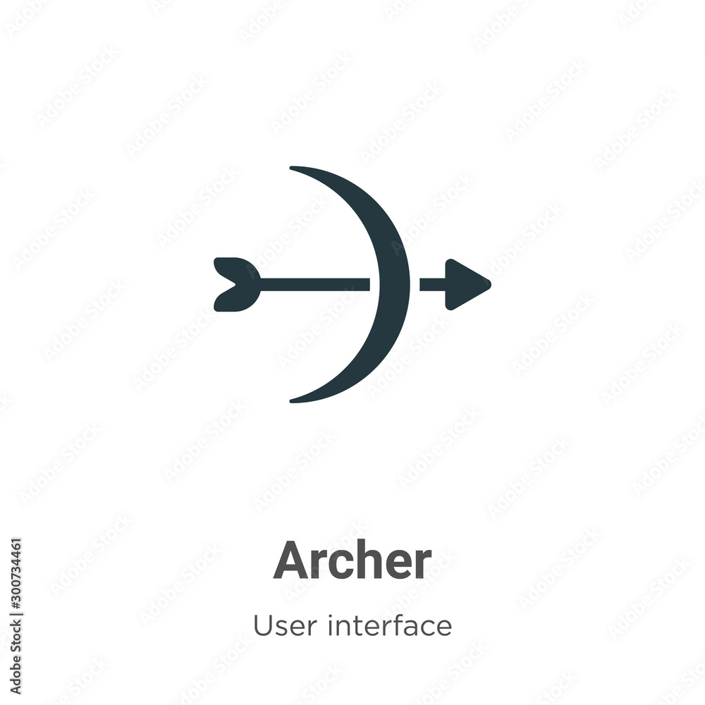 Archer vector icon on white background. Flat vector archer icon symbol ...