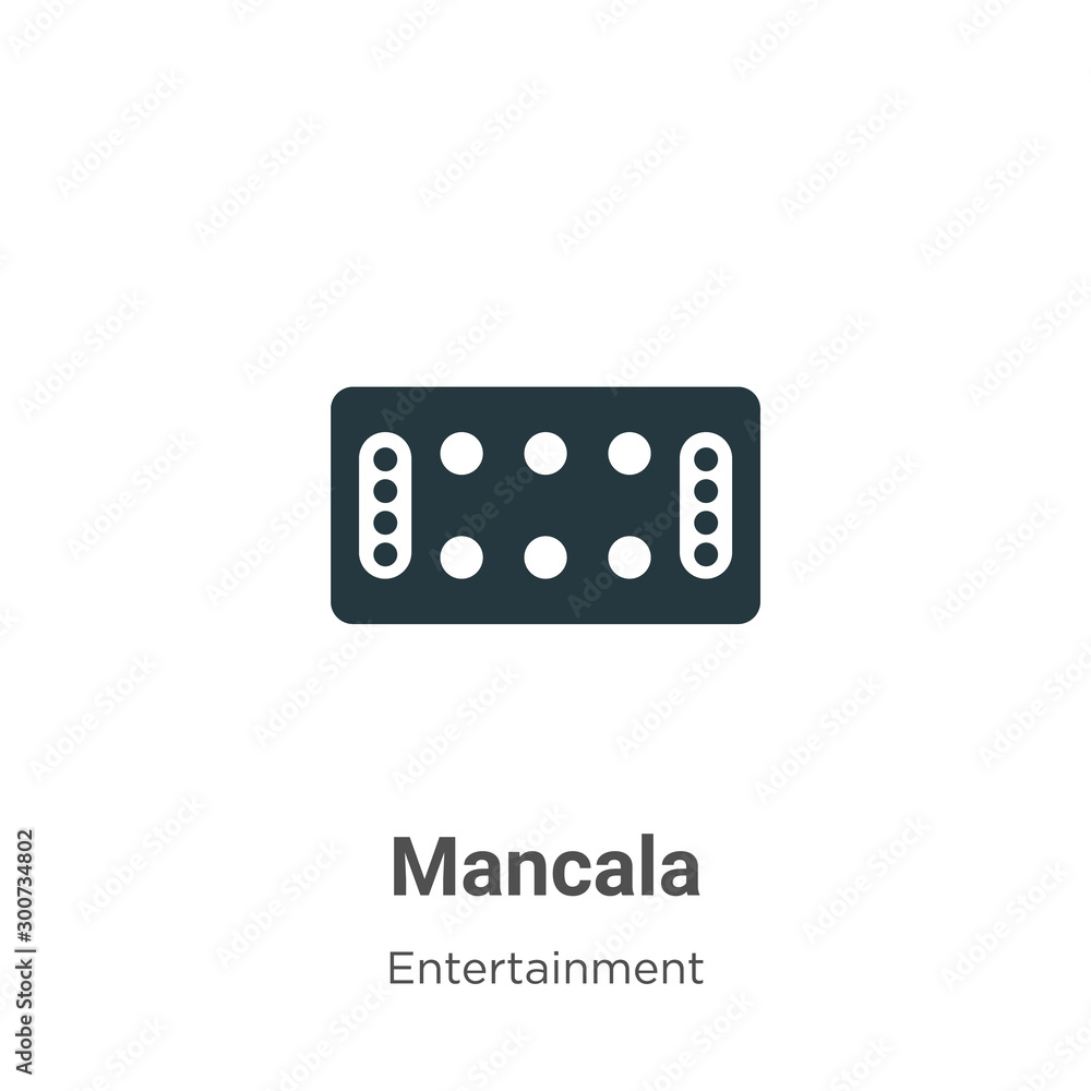 Mancala vector icon on white background. Flat vector mancala icon ...