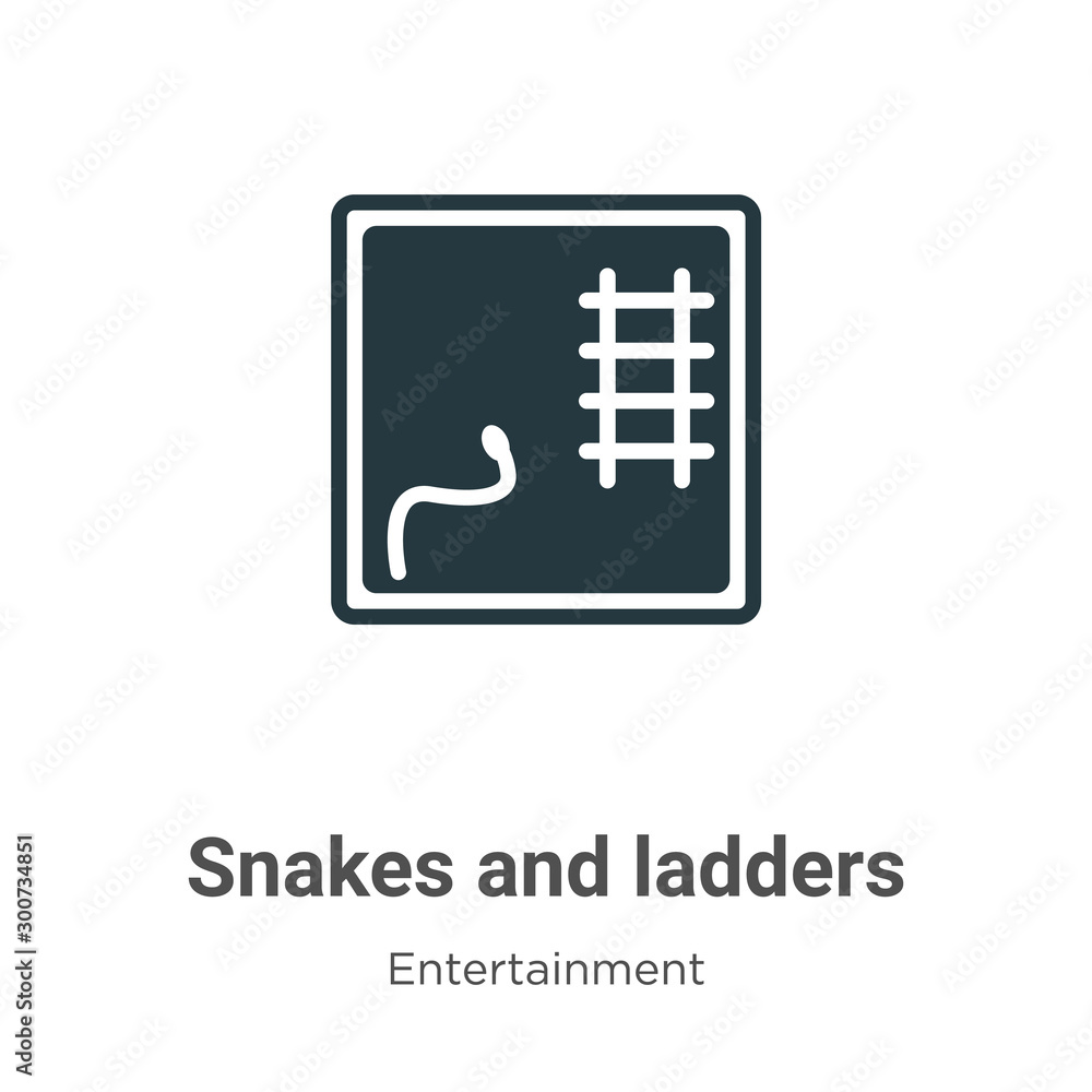 Snakes and ladders vector icon on white background. Flat vector snakes ...
