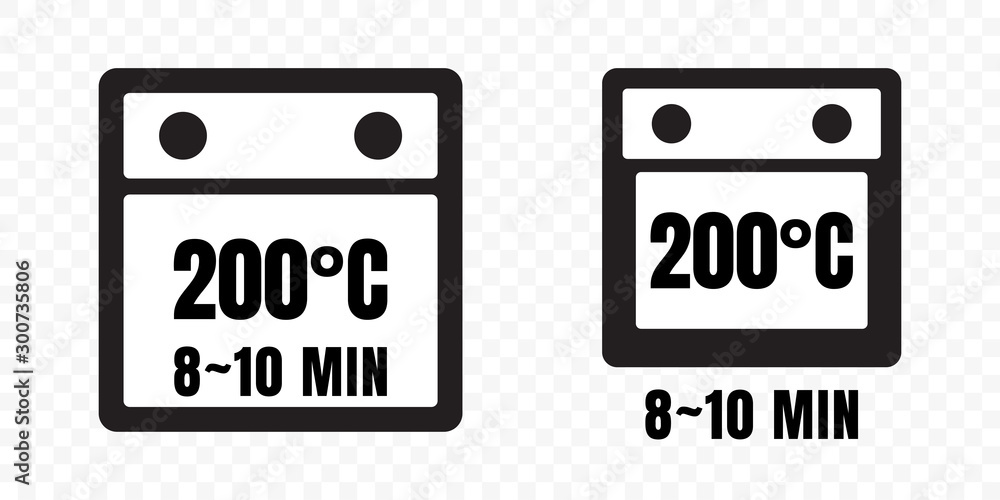 Food cooking package instruction vector label icons. Food cooking in ...