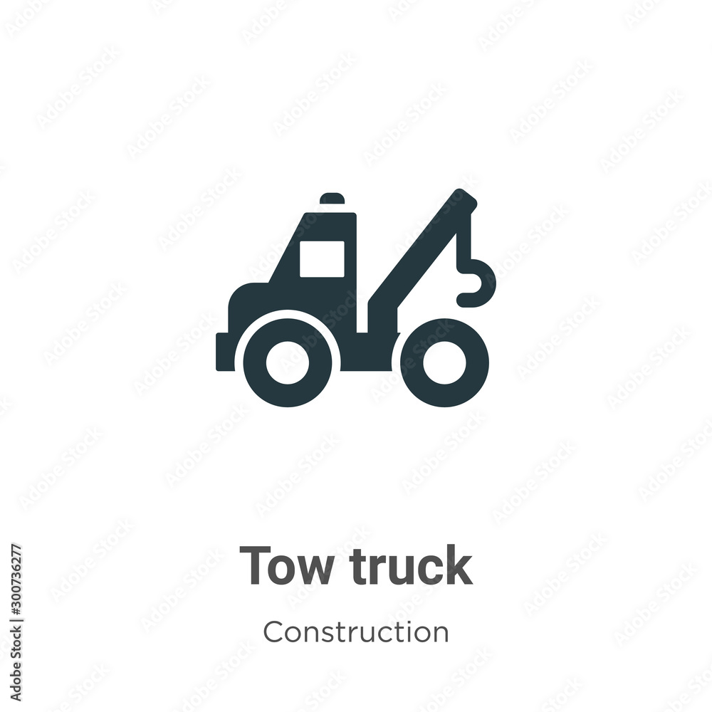 Tow truck vector icon on white background. Flat vector tow truck icon ...