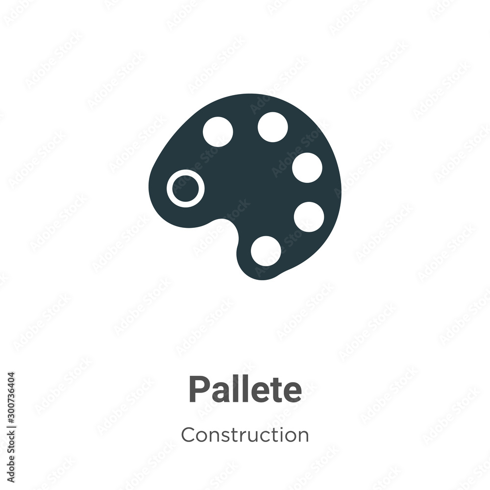 Pallete vector icon on white background. Flat vector pallete icon ...