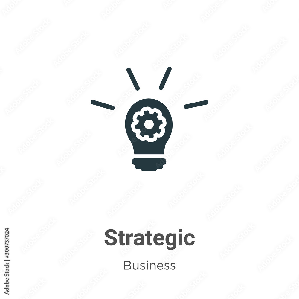Strategic vector icon on white background. Flat vector strategic icon ...