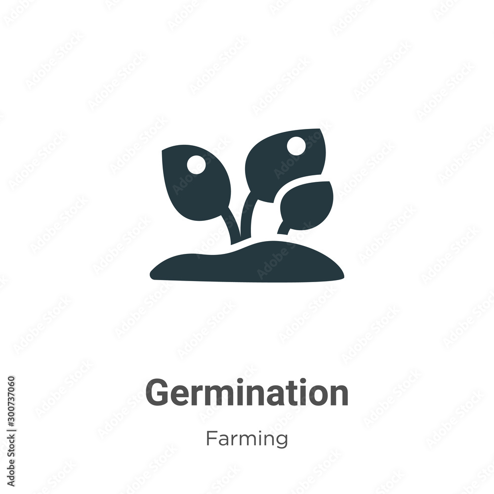 Germination vector icon on white background. Flat vector germination icon symbol sign from ...