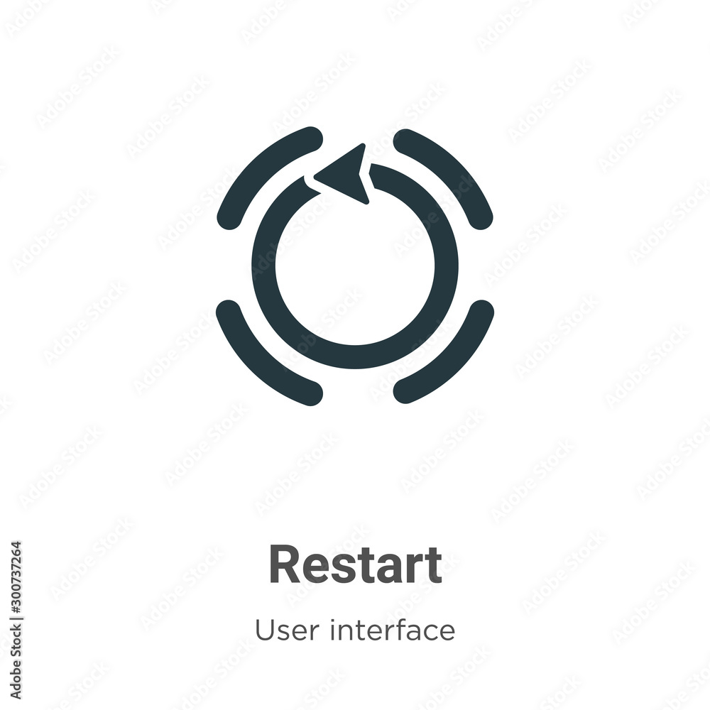 Restart vector icon on white background. Flat vector restart icon ...