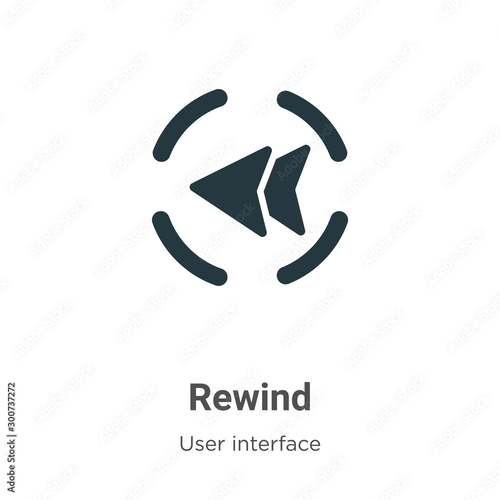 Vecteur Stock Rewind symbol vector icon on white background. Flat vector rewind symbol icon ...