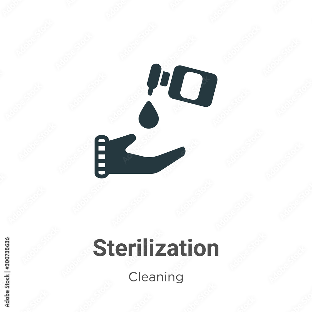 Sterilization vector icon on white background. Flat vector ...