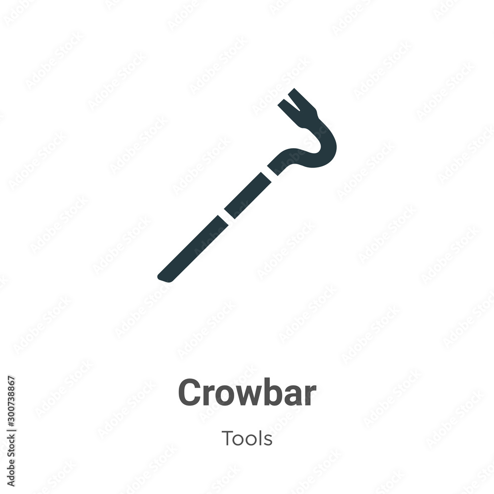 Crowbar vector icon on white background. Flat vector crowbar icon ...