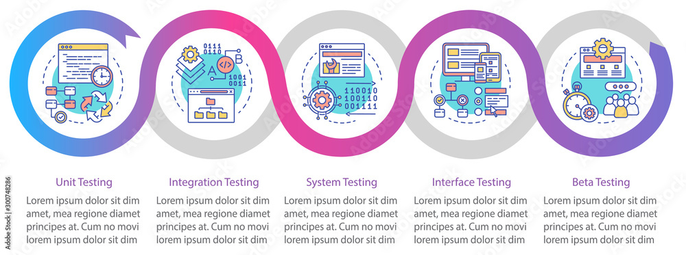Functional software testing vector infographic template. Business ...