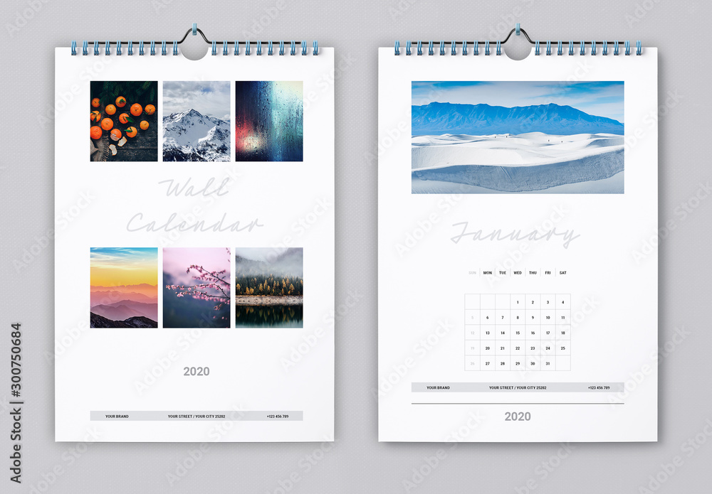 Minimalist Calendar Layout Stock Template | Adobe Stock