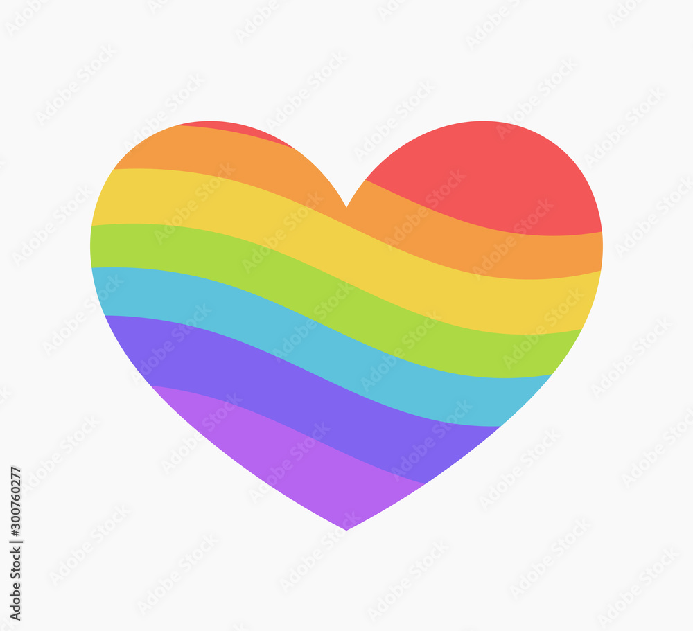 Rainbow heart icon. Stock Vector | Adobe Stock