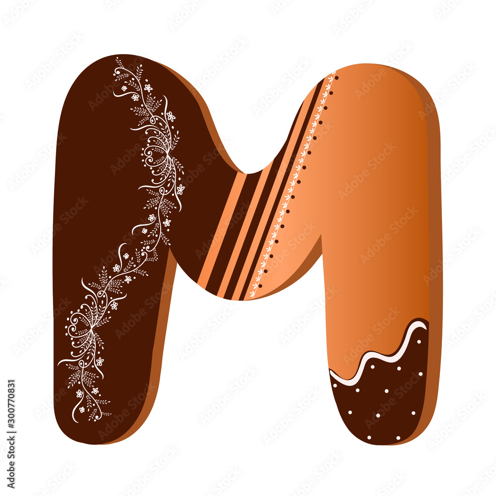 COOKIE ALPHABET Letter M Cookie Vector Alphabet With Ornaments Cute cookie-alphabet-letter-m-cookie-vector-alphabet-with-ornaments-cute