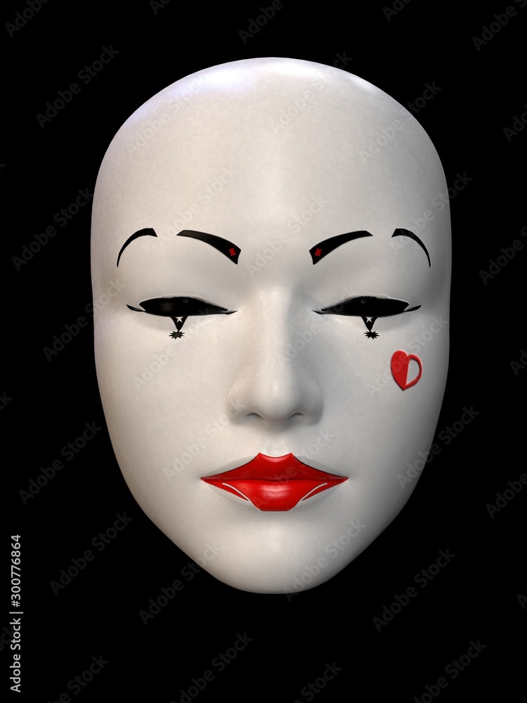 Mask. Facial expressions and emotions. 3d illustrations Stock ...