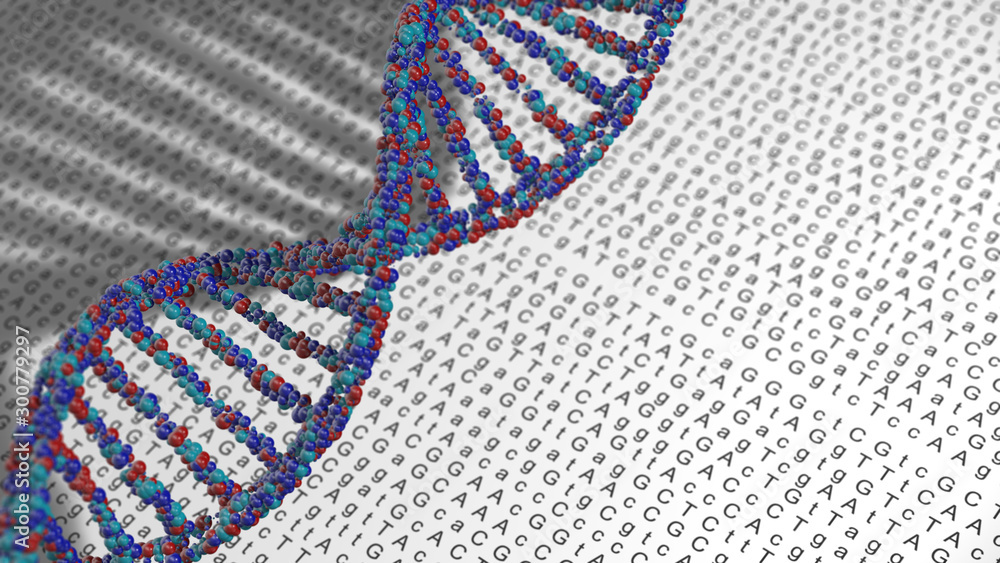DNA double helix research into Gene therapy and genetic engineering of ...
