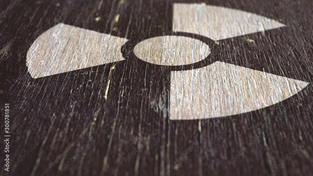 Radioactive / Radioactivity Warning Symbol On Wodden Texture. Ideal For ...
