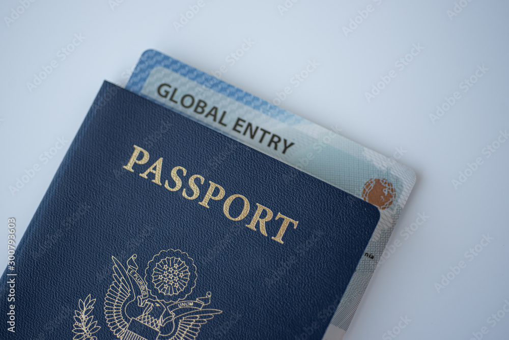 Global Entry card (Trusted traveller) covered of Passport of United ...