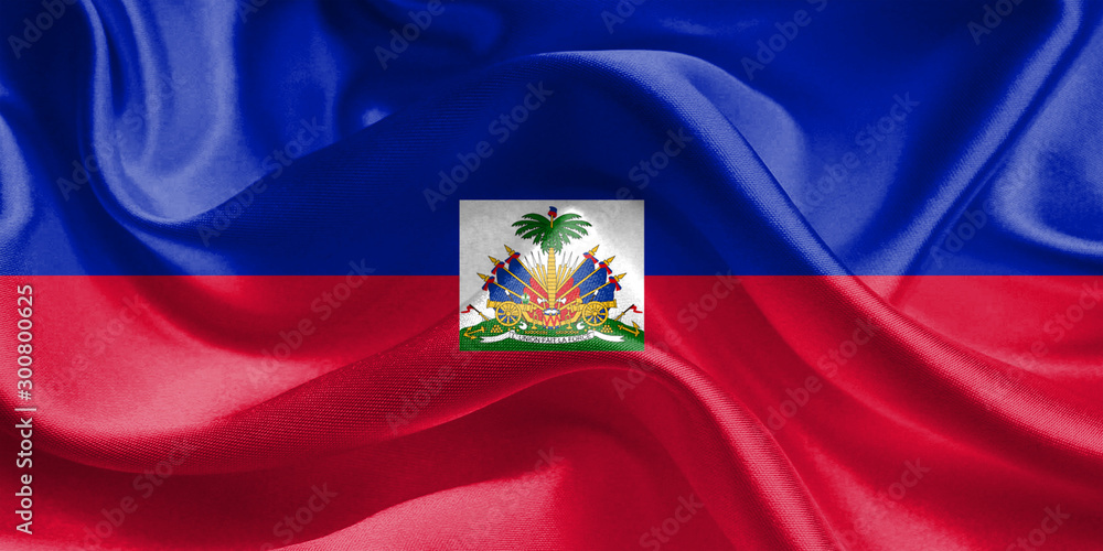 Haiti Flag. Flag of Haitian. Waving Flags. 3D Realistic Background ...