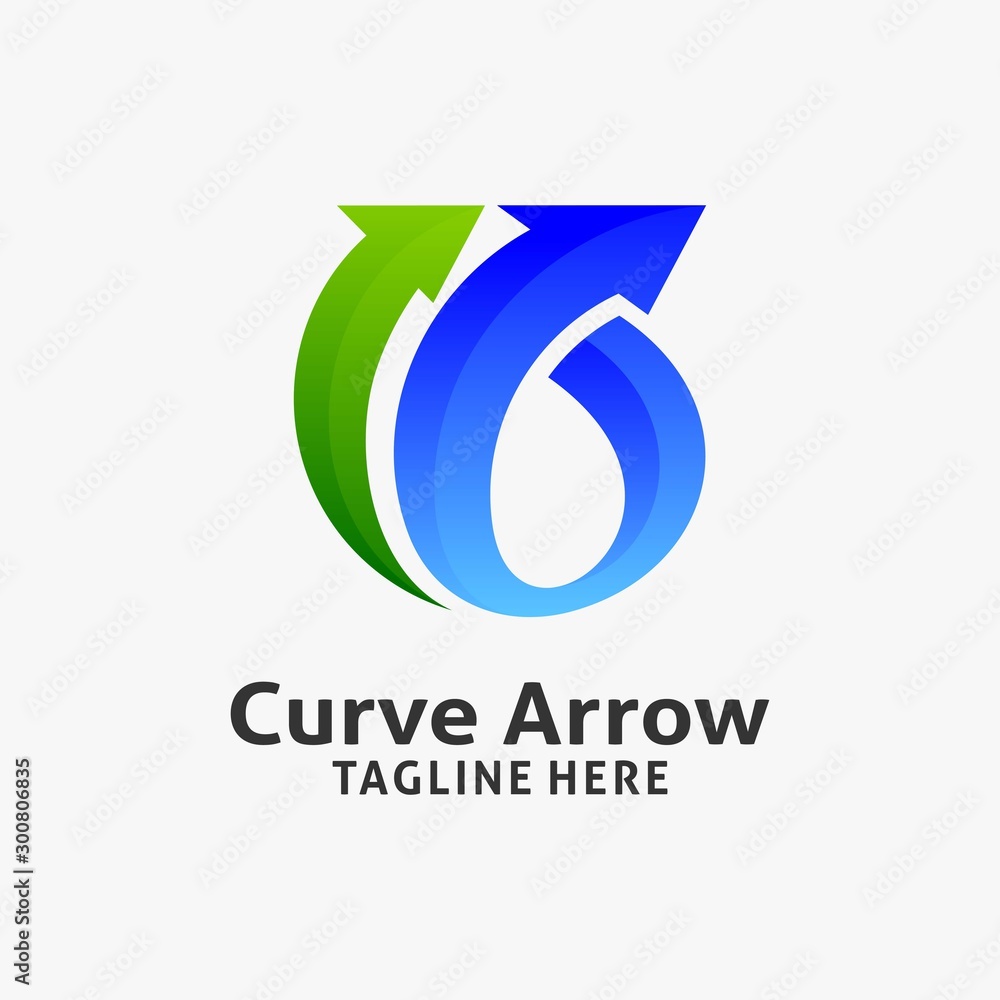 Curved arrow logo design Stock Vector | Adobe Stock