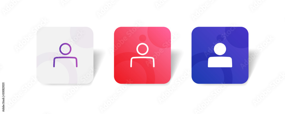 Vetor de User profile round icon in outline and solid style with ...
