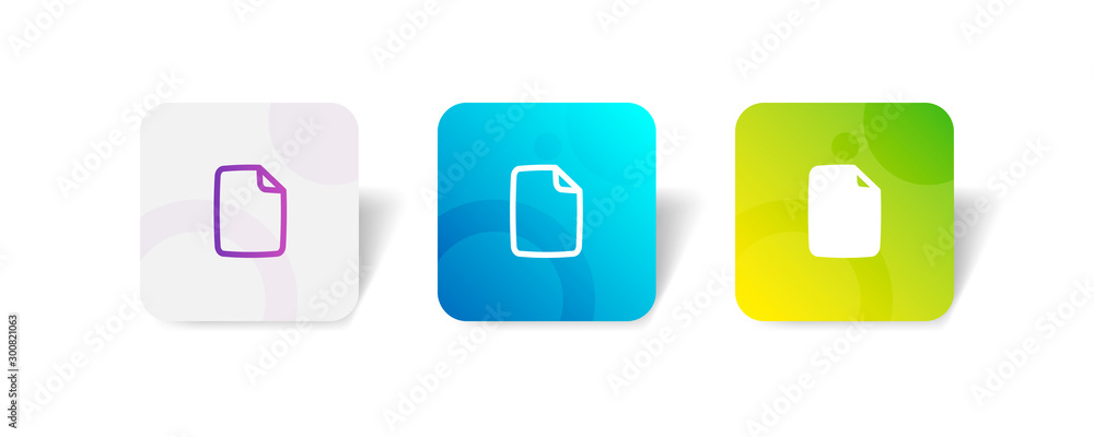 File round icon in outline and solid style with colorful smooth ...