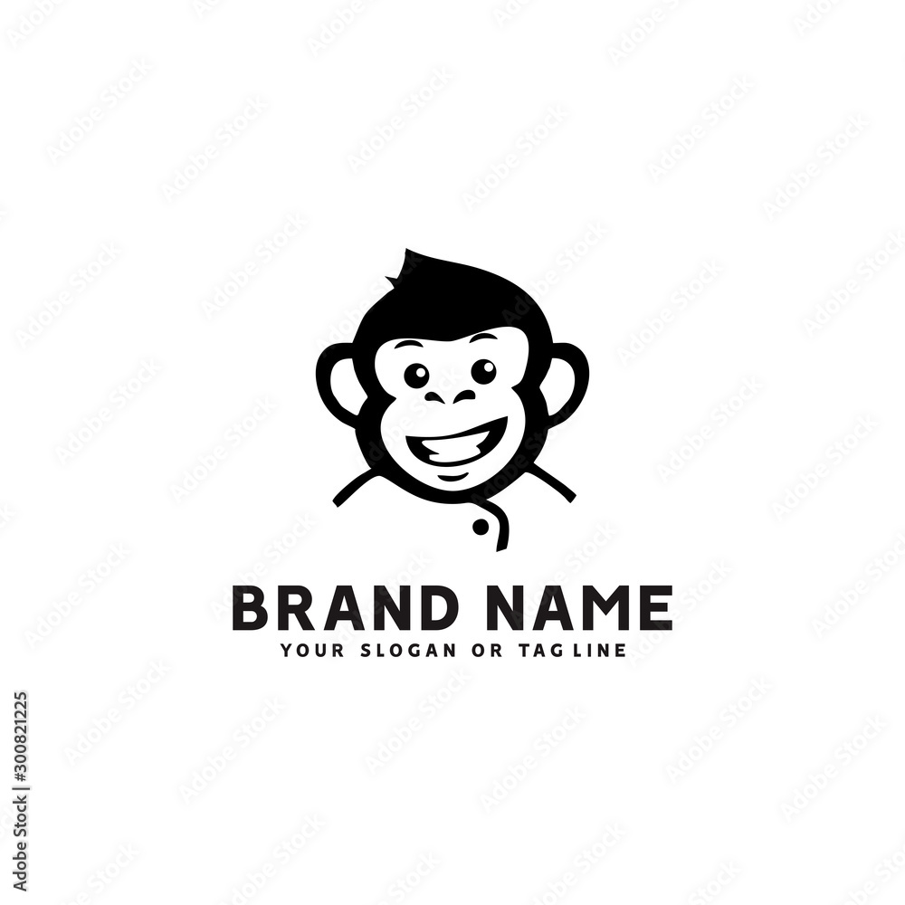 monkey logo design vector template white background Stock Vector ...