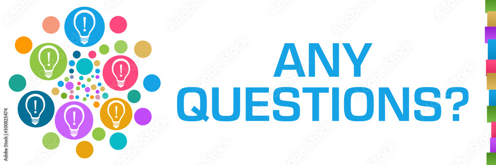 Any Questions Colorful Dots Circular Bulbs Left Stock Illustration ...