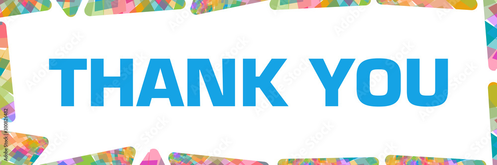 Thank You Colorful Texture Border Horizontal Stock Illustration | Adobe ...