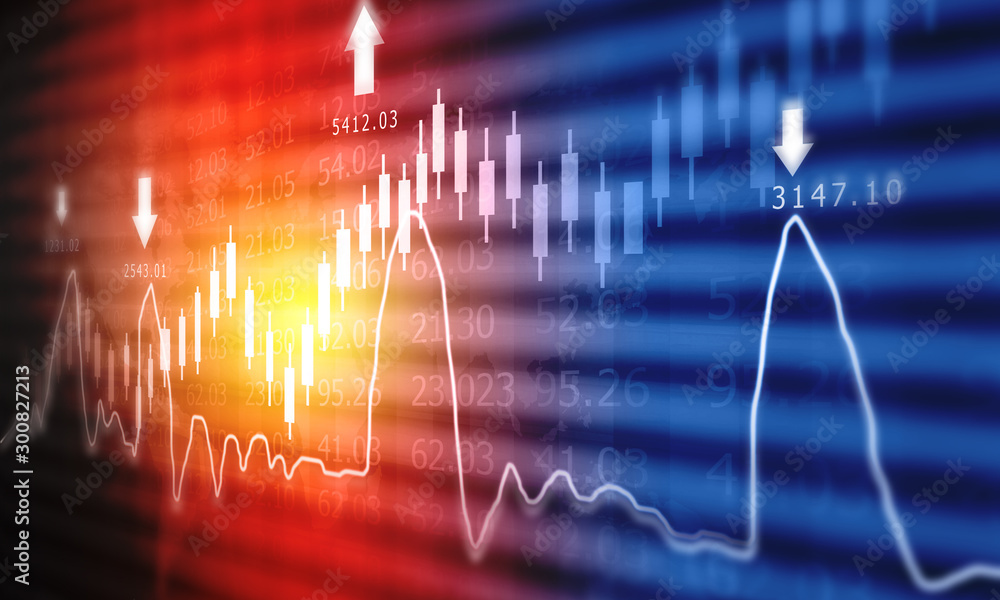 stock market finance graph background with abstract Growth graph chart ...