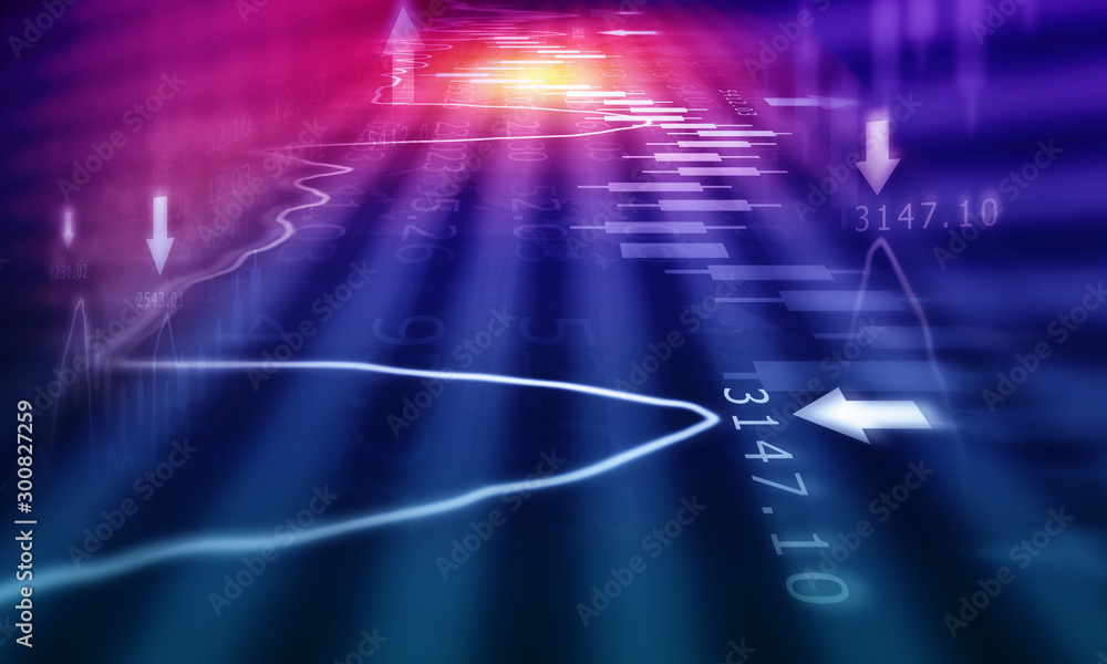 stock market finance graph background with abstract Growth graph chart ...