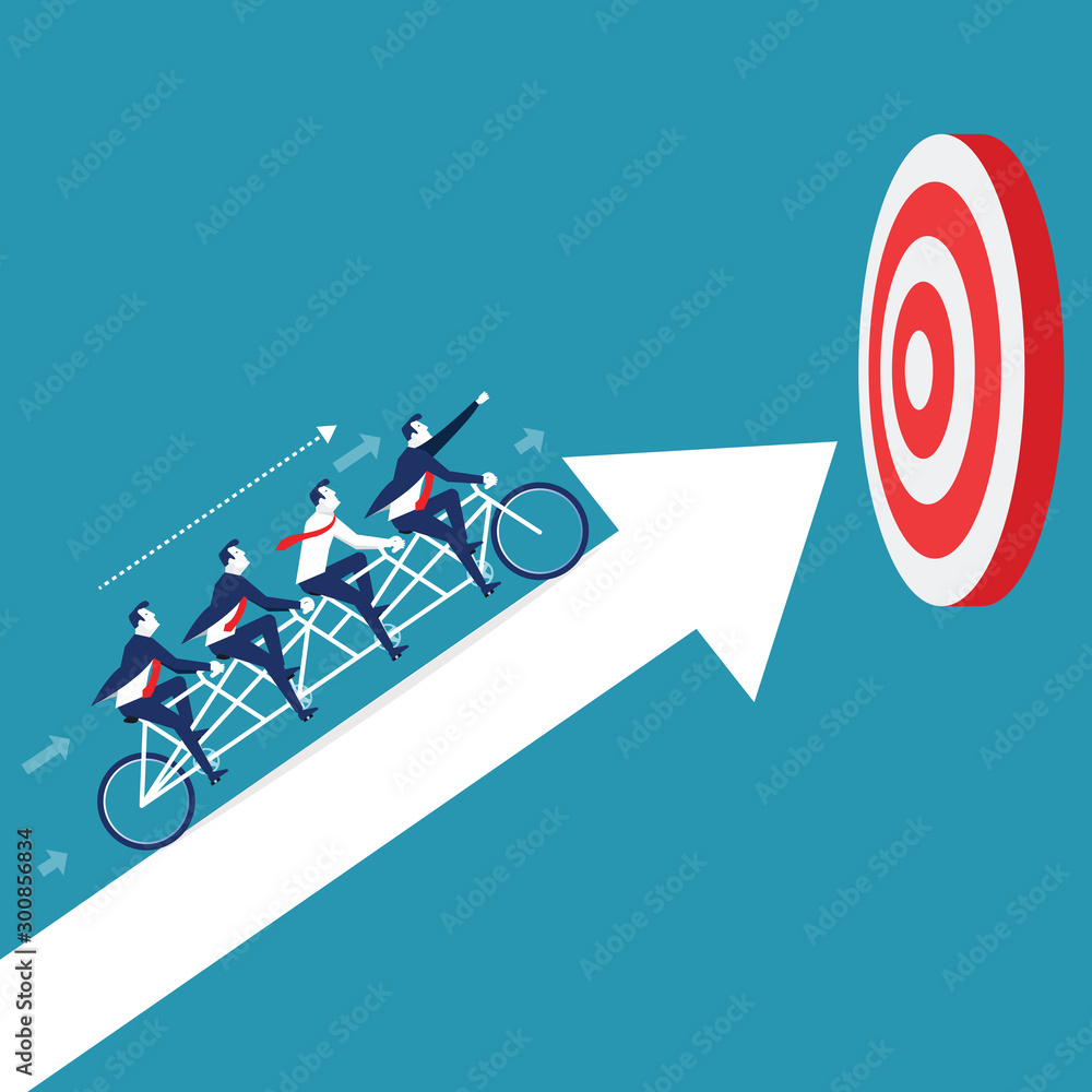 teamwork development arrow target board graphs, business statistics ...