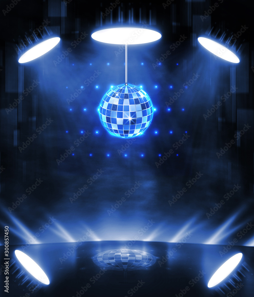 3D Rendering abstract modern disco stage product showcase spotlight ...