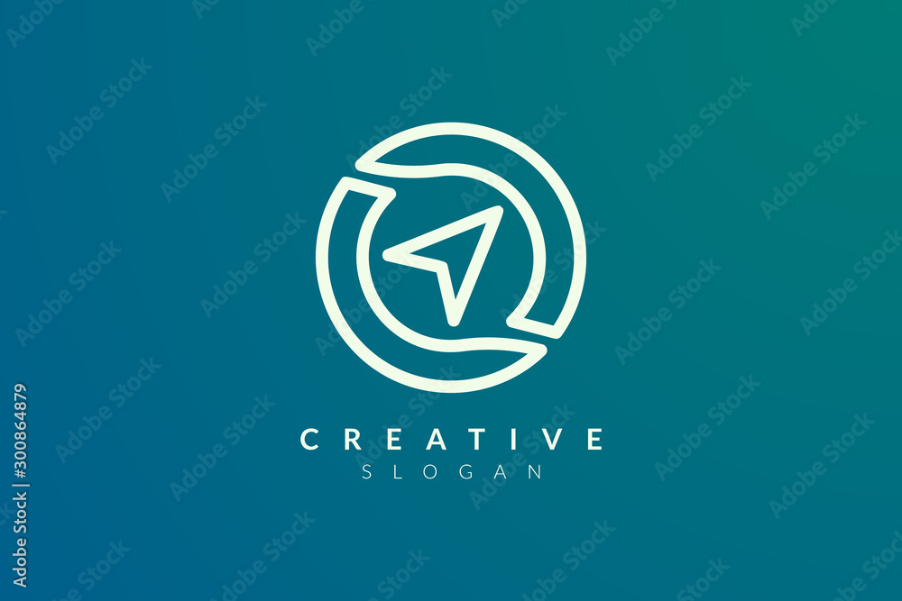 Compass. The logo design is a blend of circles with the direction of ...