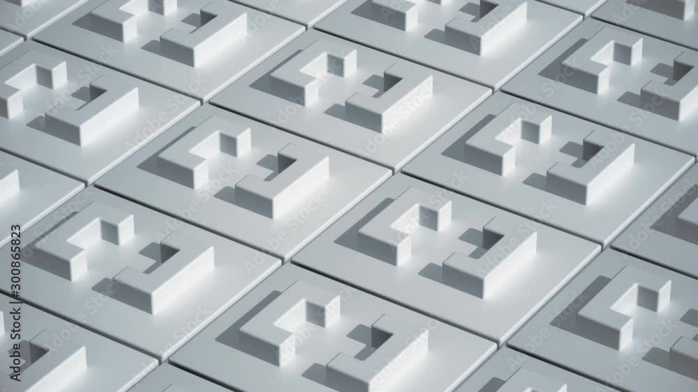 Abstract white square geometric brackets surface seamless loop. Rows of ...