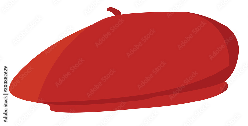 Red beret, illustration, vector on white background. Stock Vector ...