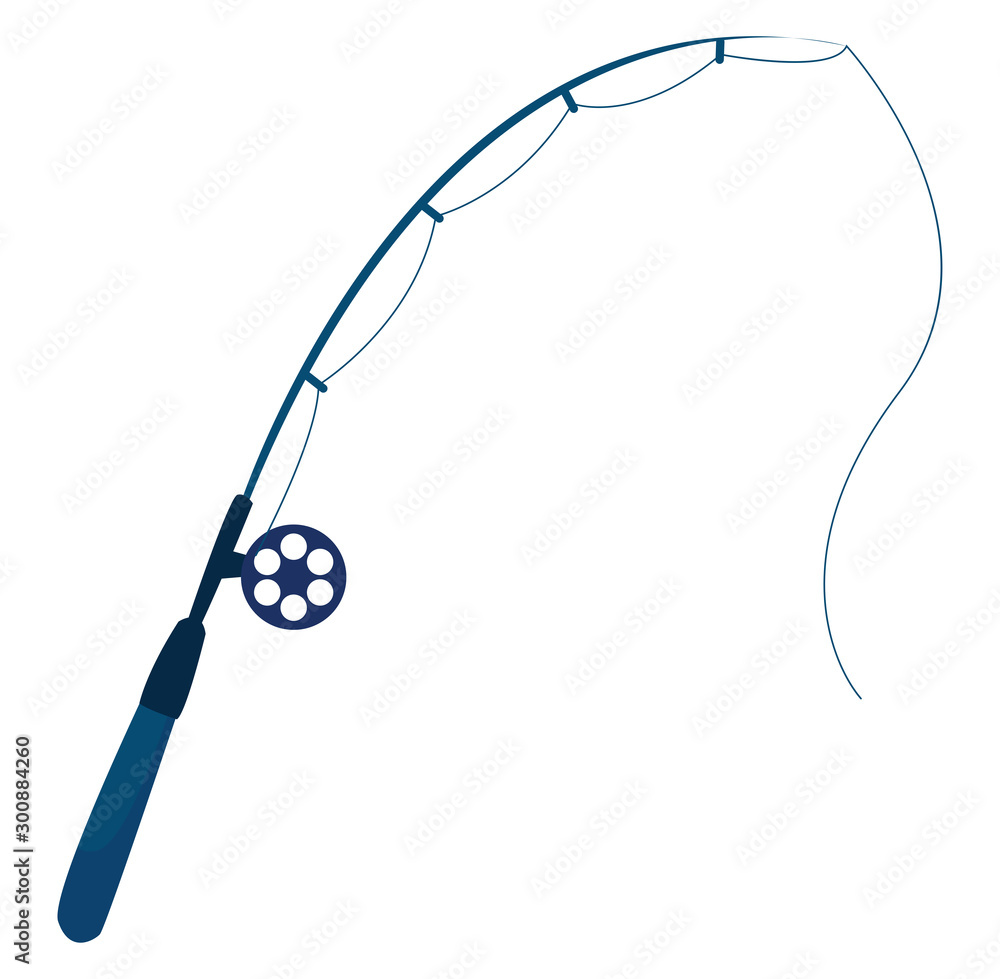 Fishing rod, illustration, vector on white background. Stock Vector ...
