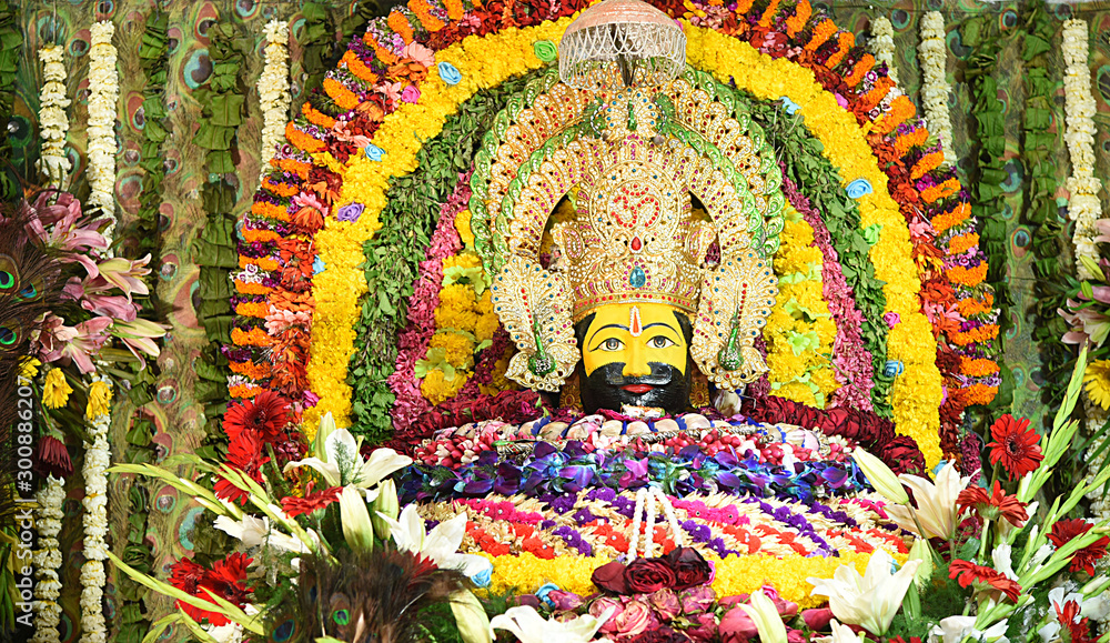 Hindu Temple of God Khatu Shyam in Rajasthan, India. Khatu Shyam is a name and manifestation of ...