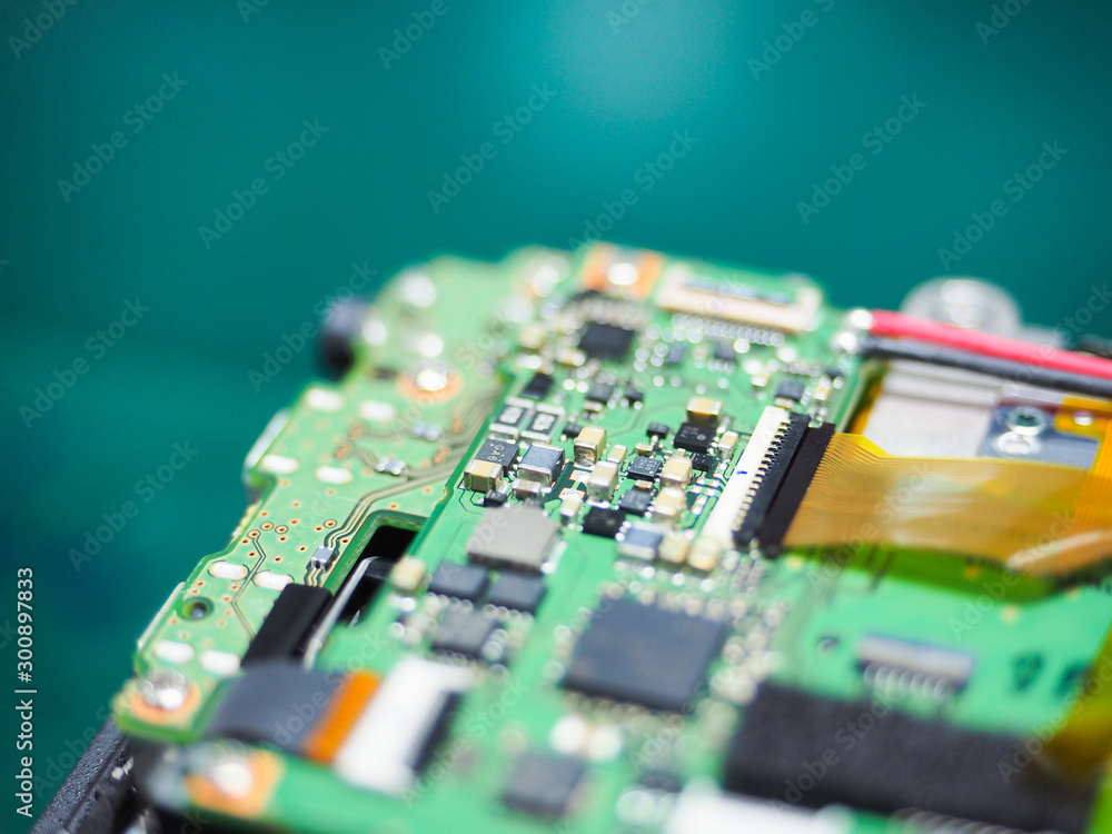 Blur image of workplace in laboratory with needed equipment and ...