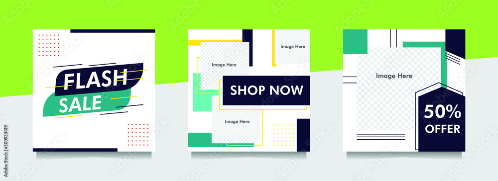 Square post banner template for social media. Modern promotion banner ...