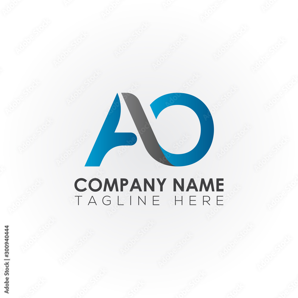 Initial AO Letter logo Vector design. Minimalist AO letter design ...