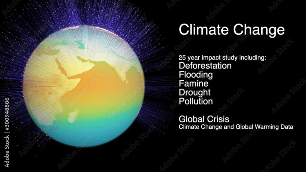 Climate Change Presentation Concept with 3D earth and deforestation ...