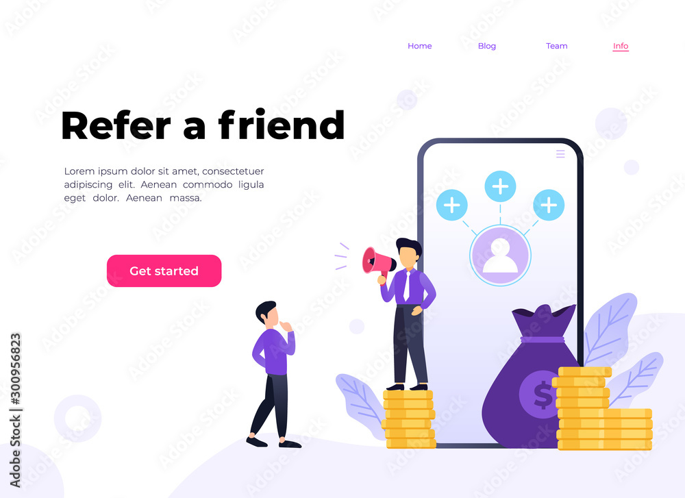 Refer A Friend Concept Design, People share info about referral and ...