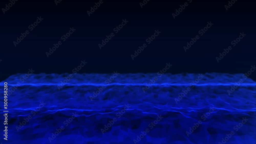 Wave surface gateway of space tunnel portal with flickering light for ...