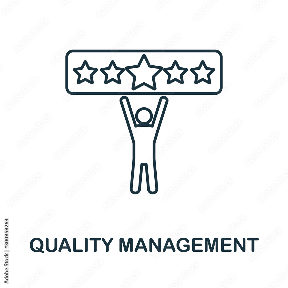 Quality Management icon outline style. Thin line creative Quality ...