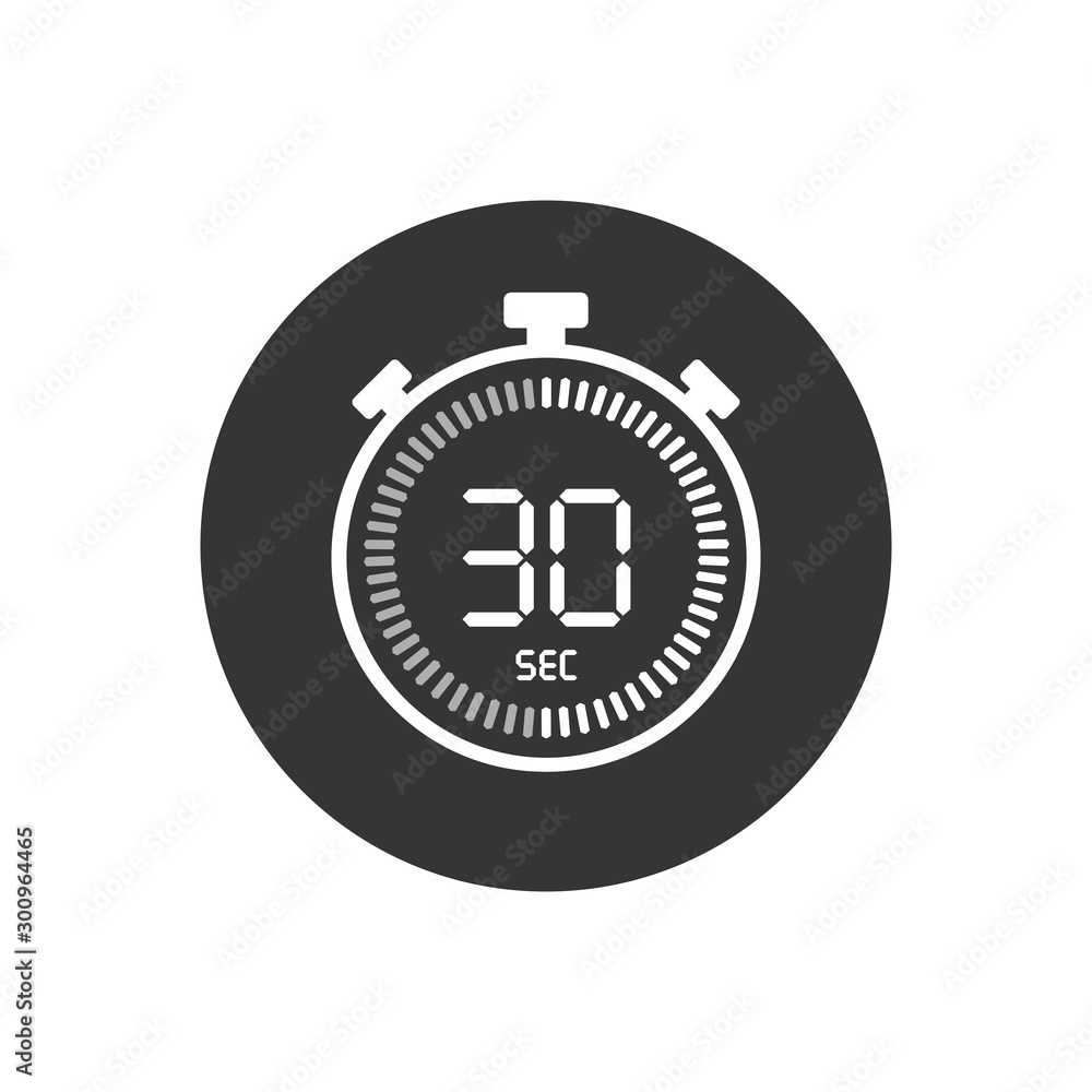 The 30 seconds, stopwatch vector icon, digital timer. Clock and watch ...