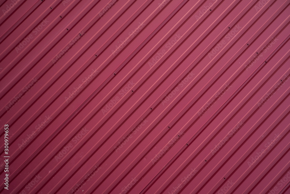 Red Corrugated metal sheet texture surface of the wall. Galvanize steel ...