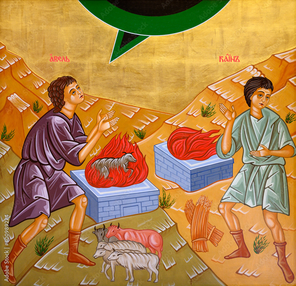 Poster Icon of Cain and Abel offering their sacrifices to God – Wall ...