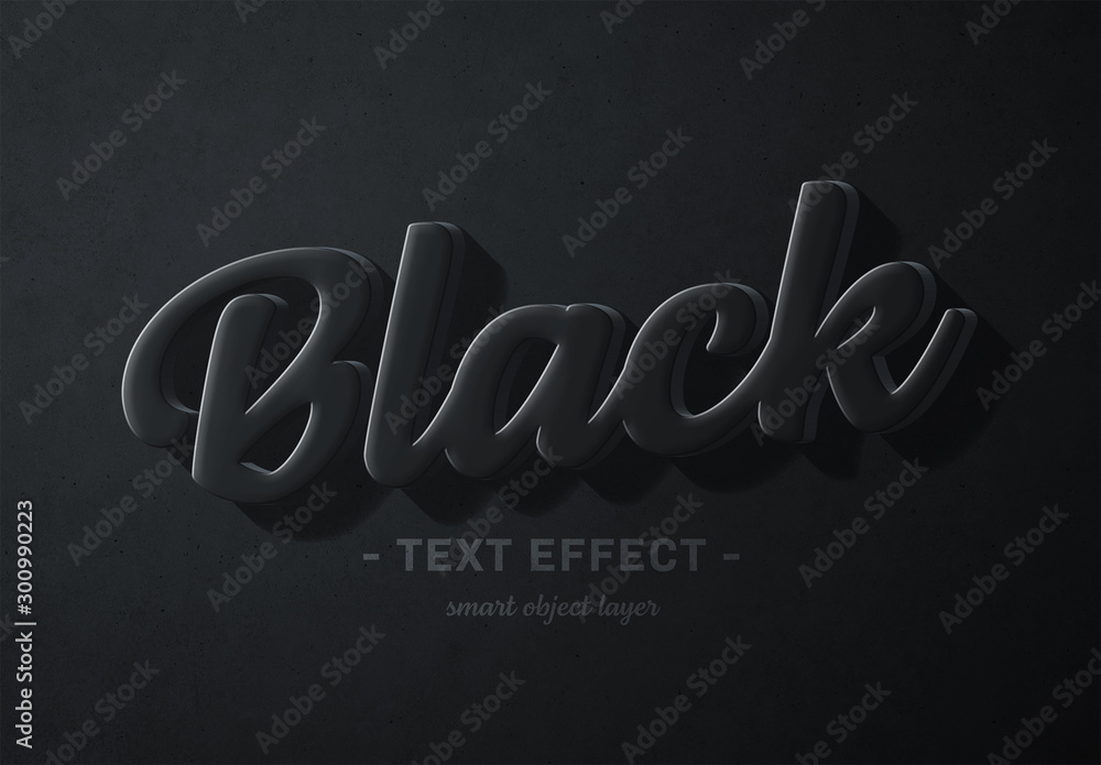 Black 3D Text Effect Stock Template | Adobe Stock