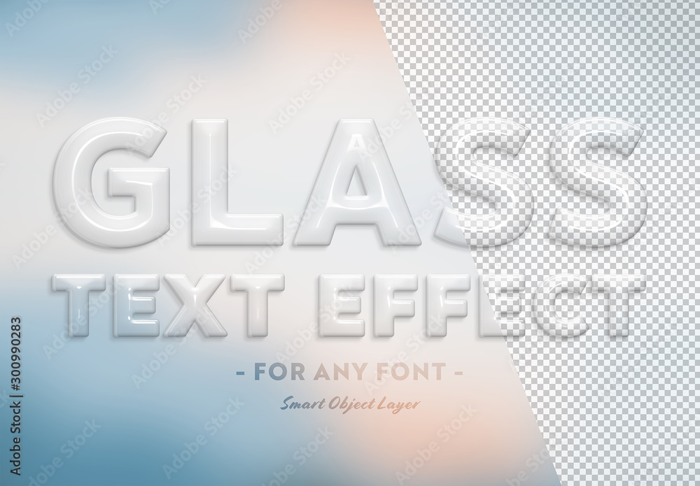 Transparent Glass Text Effect Stock Template | Adobe Stock